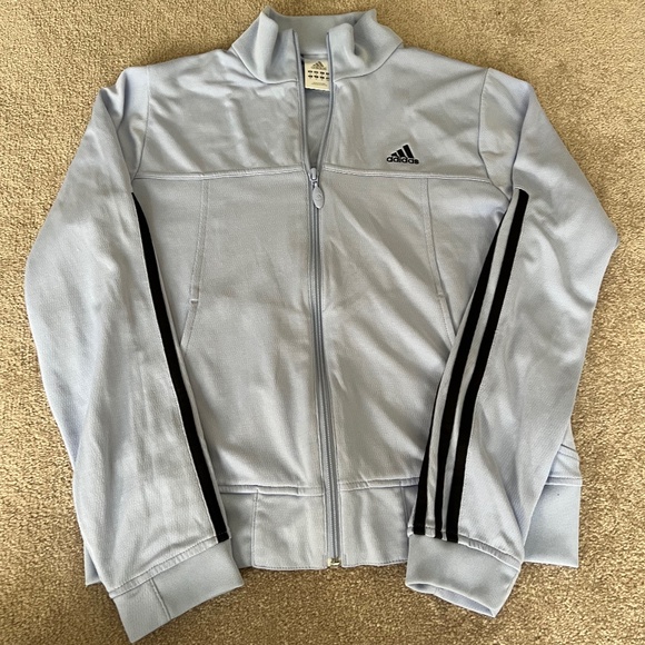 adidas | Tops | Adidas Baby Blue Lightweight Track Jacket | Poshmark